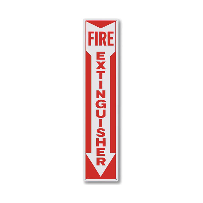 Fire Extinguisher Arrow Sign, Aluminum, 4" x 18", A109 — SignFly.com