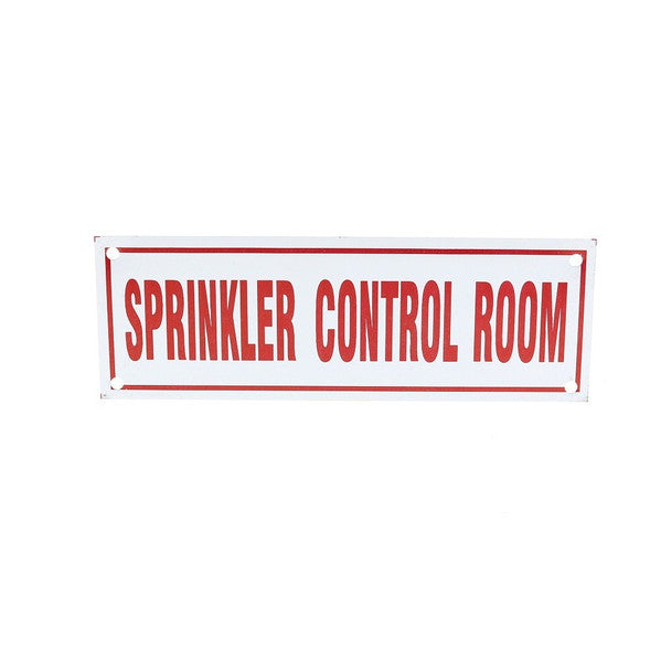 Sprinkler Control Room Sign, Aluminum, 6" x 2" — SignFly.com