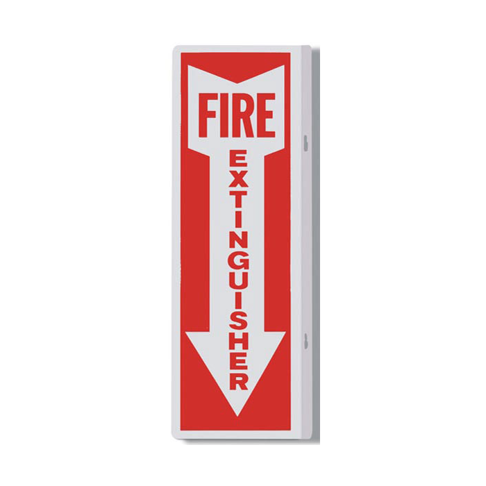 Fire Extinguisher 90 Degree Angle Arrow Sign, Aluminum, 4" x 12", AWM1 ...