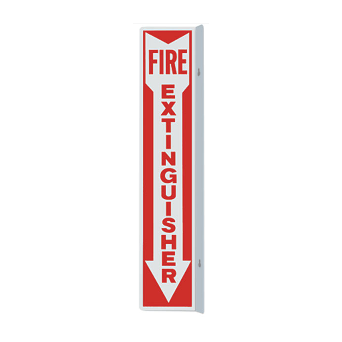 Fire Extinguisher 90 Degree Angle Arrow Sign, Aluminum, 4" x 18", AWM1 ...
