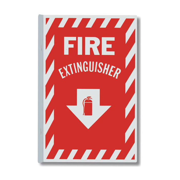 Fire Extinguisher 90 Degree Angle Arrow Sign, Aluminum, 8" x 12", AWM1 ...