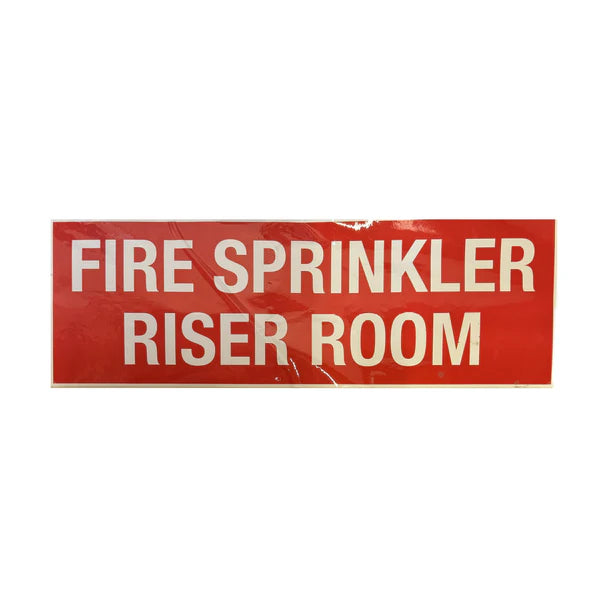 Fire Sprinkler Riser Room Sticker Sign, Vinyl Sticker, 6" x 18 ...